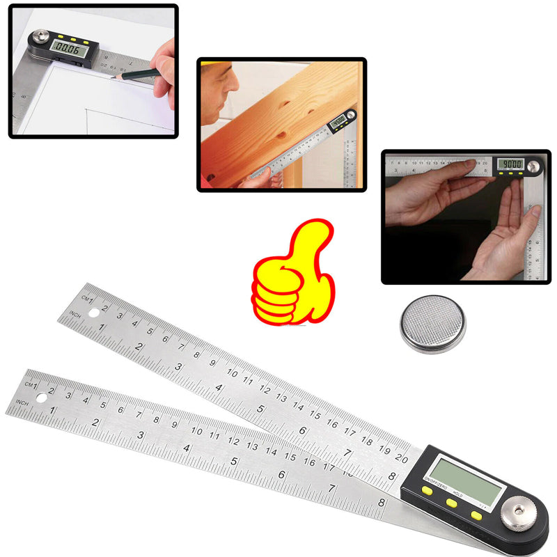 Elektronisk linjal med vinkel-visnings og digital-skjerm – regnbuetre